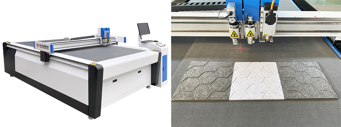 PET Polyester Acoustic Panel Insulation Oscillating Knife Cutting ...